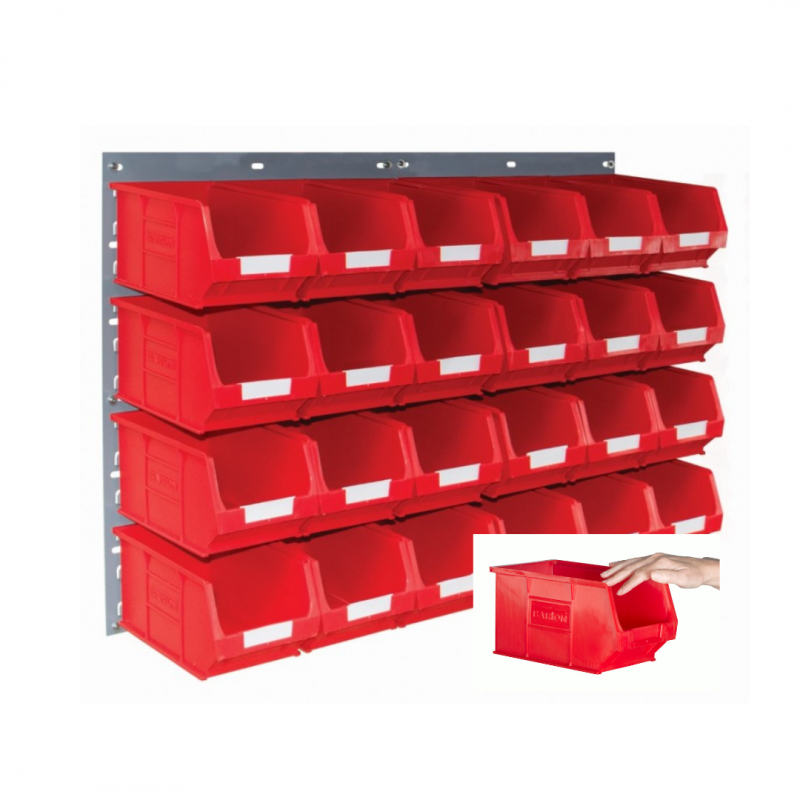 Wall Mounted Bin Kit 641mm x 914mm with 24 TC3 Bins