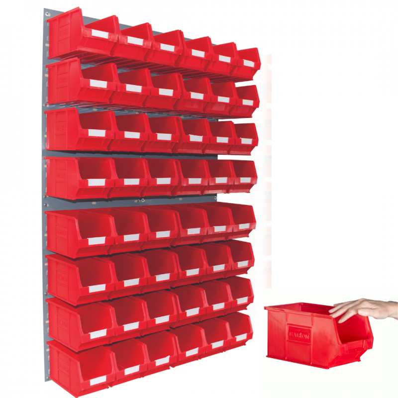 Wall Mounted Bin Kit 1282mm x 914mm with 48 TC3 Bins